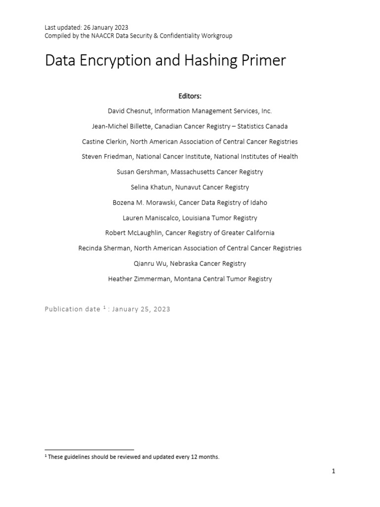 Data Encryption and Hashing Primer v2 FINAL | PDF | Key (Cryptography) | Encryption