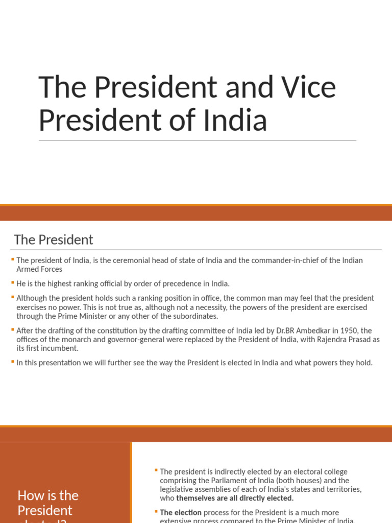 President and Vice President of India | PDF | Government | Government ...