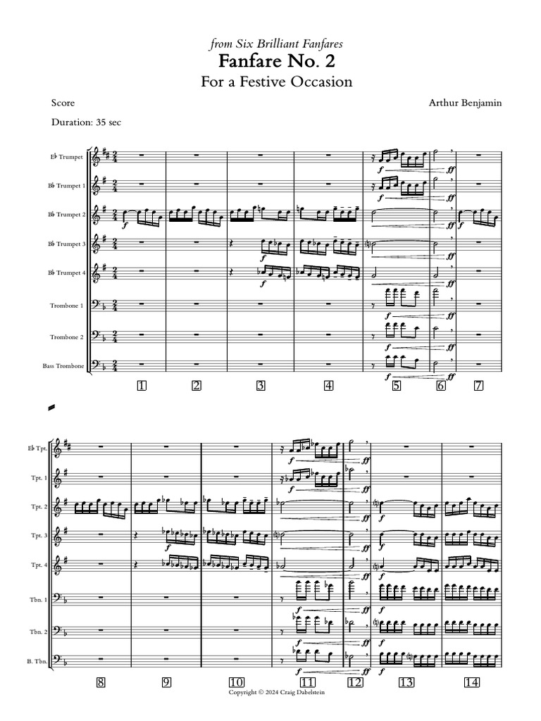 00 Fanfare No 2 - Score | PDF | Brass Instruments | Aerophones