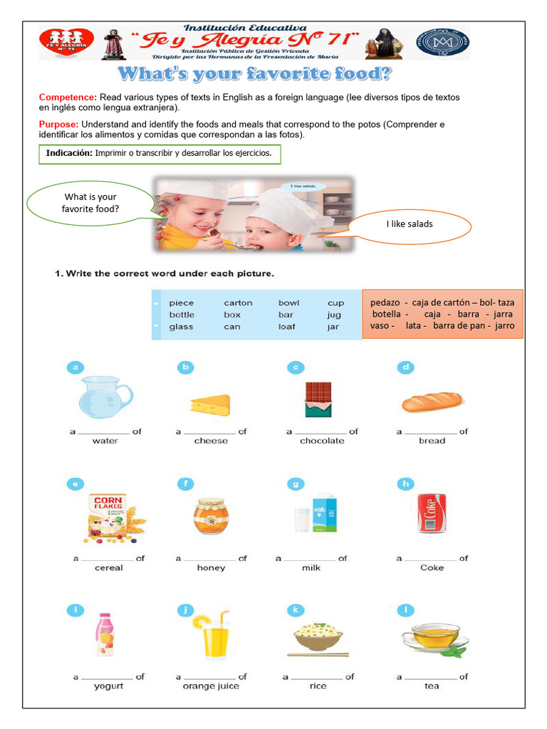What You Favorite Food | PDF | Artes del Lenguaje y Comunicación