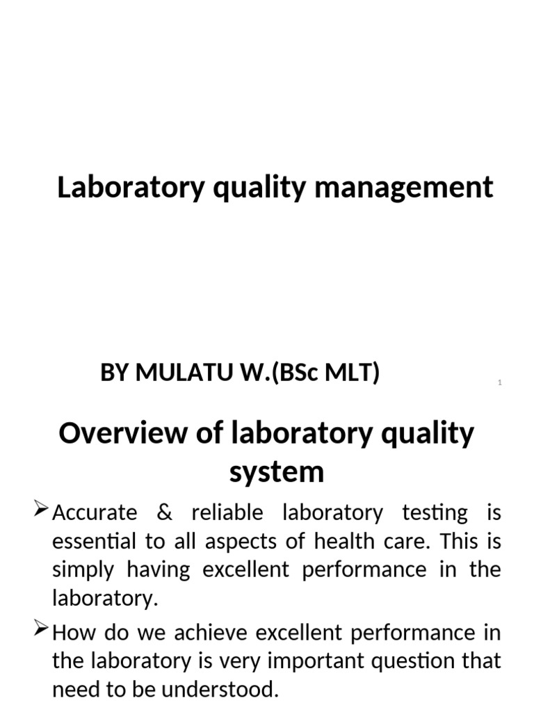 5 Laboratory Quality Management | PDF | Quality Management System ...