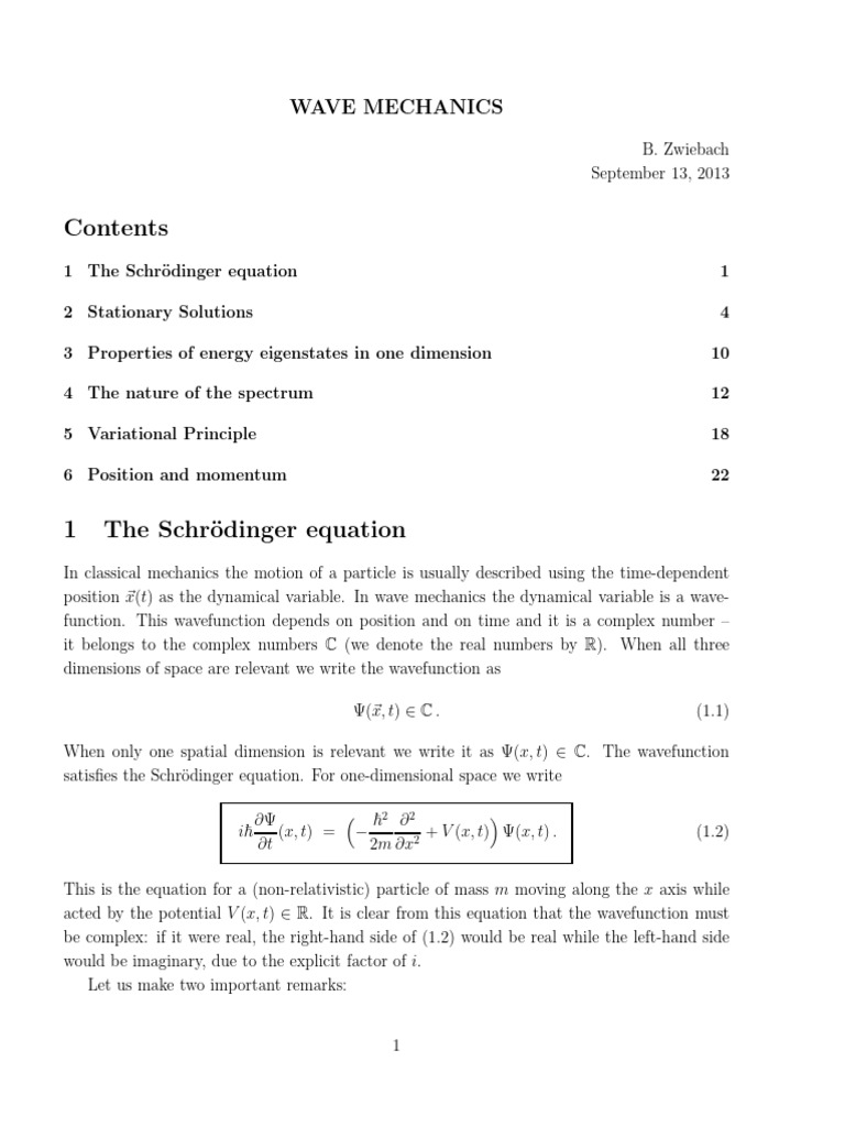 8.05 Barton Notes | PDF | Wave Function | Schrödinger Equation