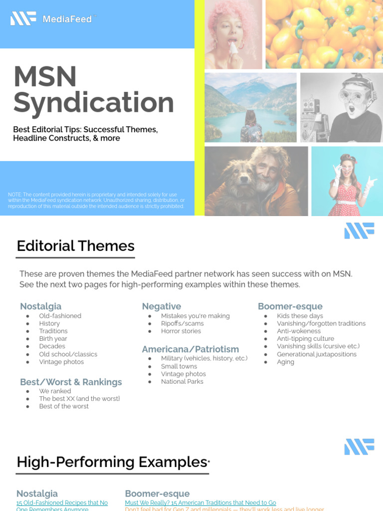 MediaFeed MSN Editorial Tips | PDF