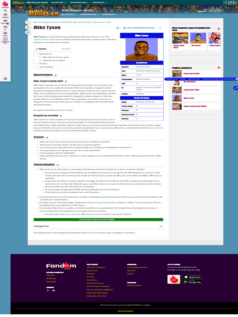 Mike Tyson - Wiki Punch-Out!! - Fandom | PDF | Mike Tyson | Nintendo