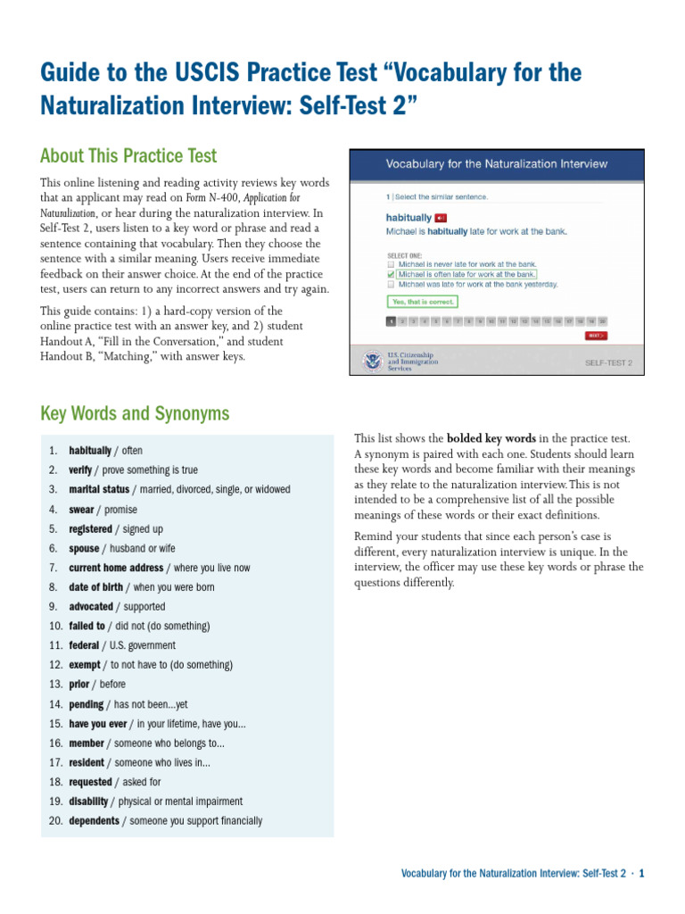 Teacher Guide Vocabulary Self-Test2 | PDF | Wife | Husband