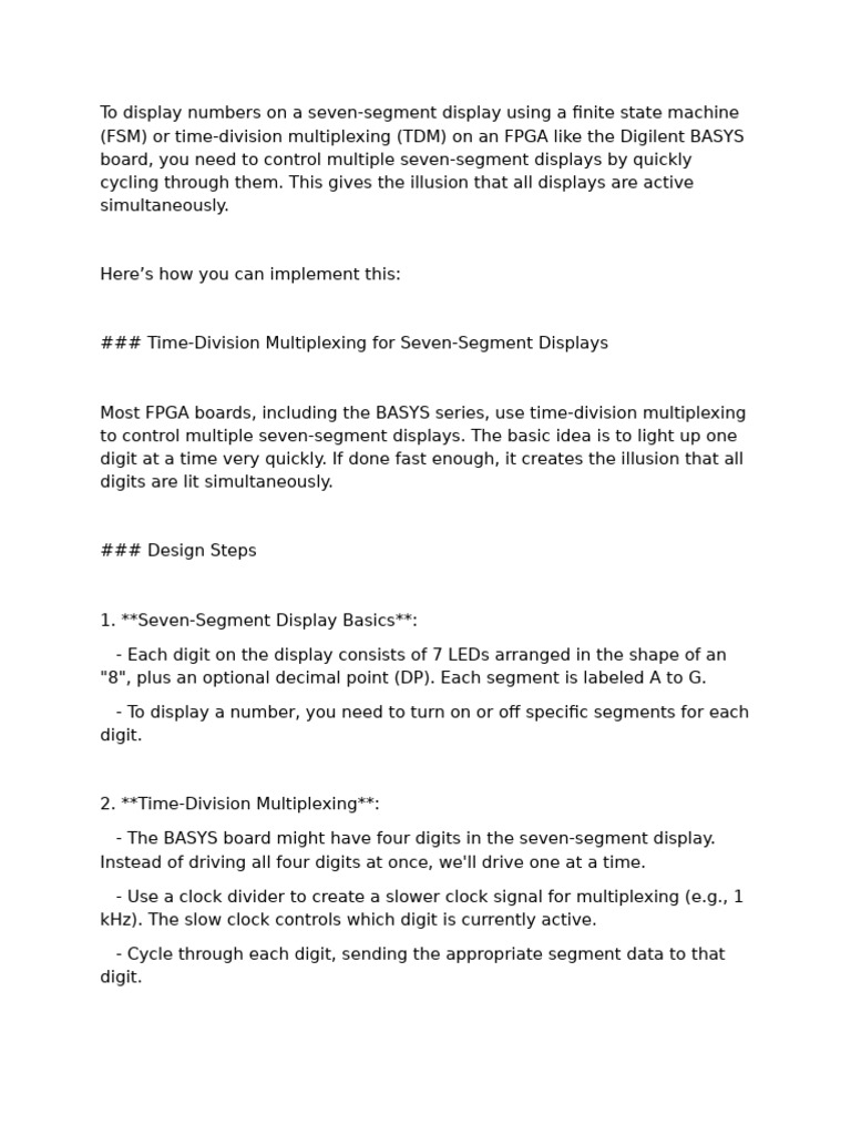 Seven Segment Display | PDF | Field Programmable Gate Array | Computer Program