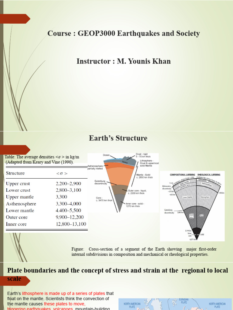 Lecture 1 - Ubdate | PDF | Seismology | Earthquakes