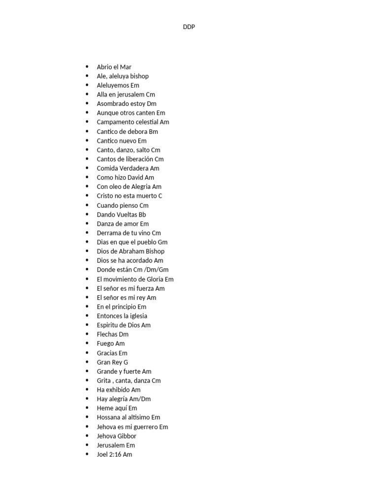 Lista de Cantos de Jubilo | PDF