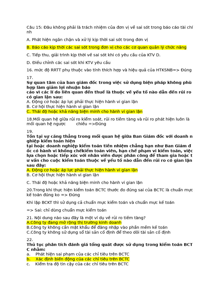 Đề ktra điều kiện kiểm toán | PDF