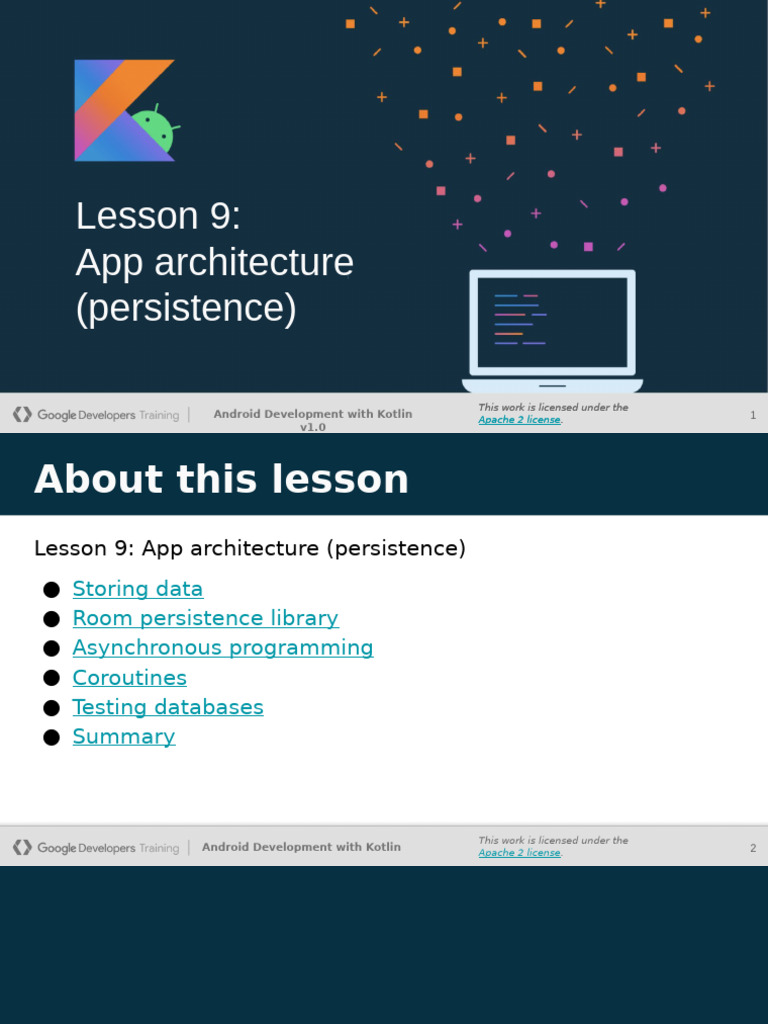 Lesson 9 - App Architecture (Persistence) | PDF | Databases | Sql