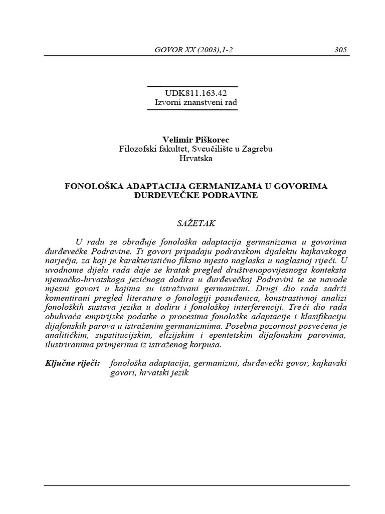Govor 2003 20 1 2 305 320 | PDF