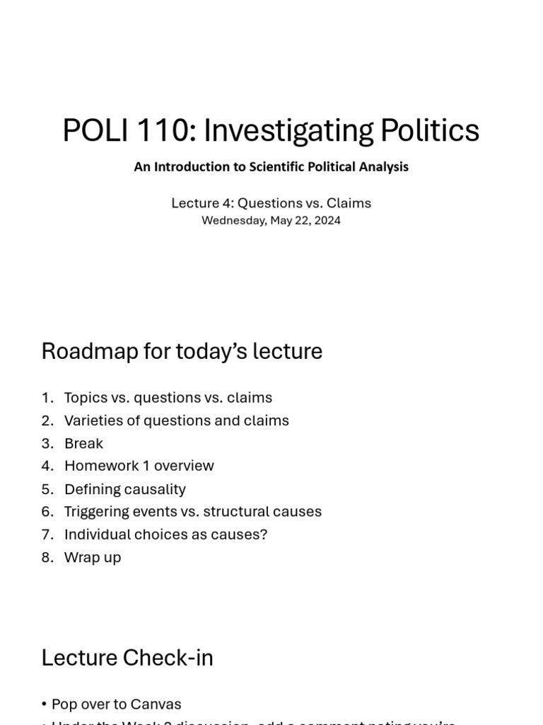 110 Lecture 4 | PDF | Causality | Empirical Evidence