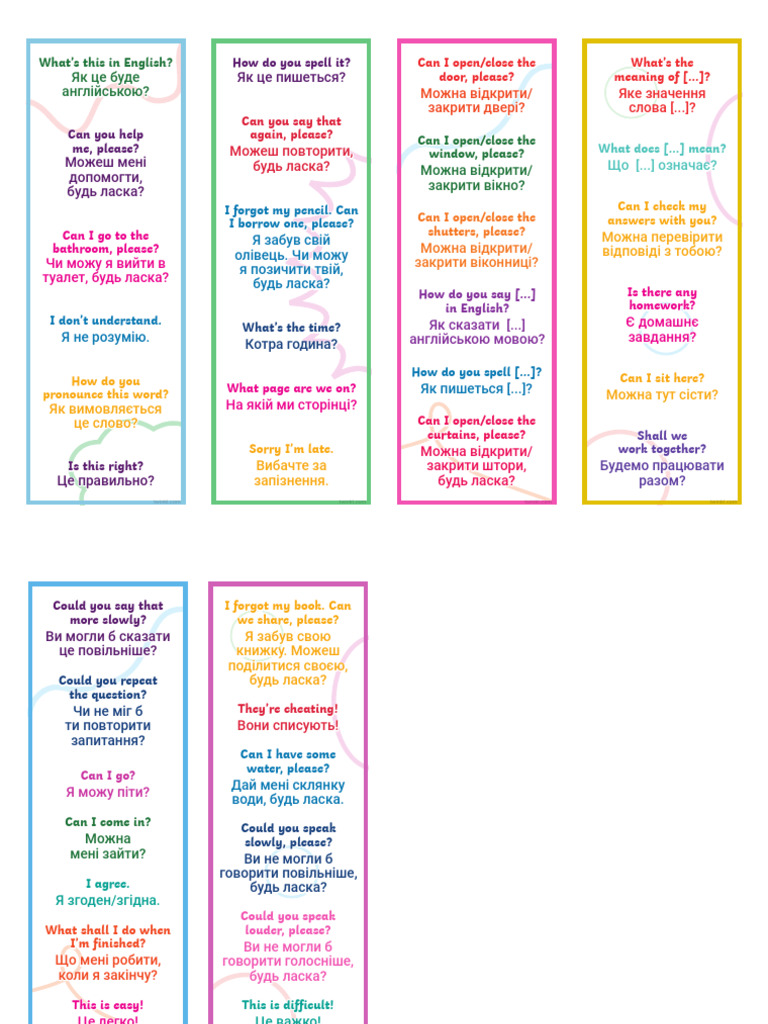 T MFL 1658365477 Classroom Phrases Bookmarks in English and Ukrainian ...