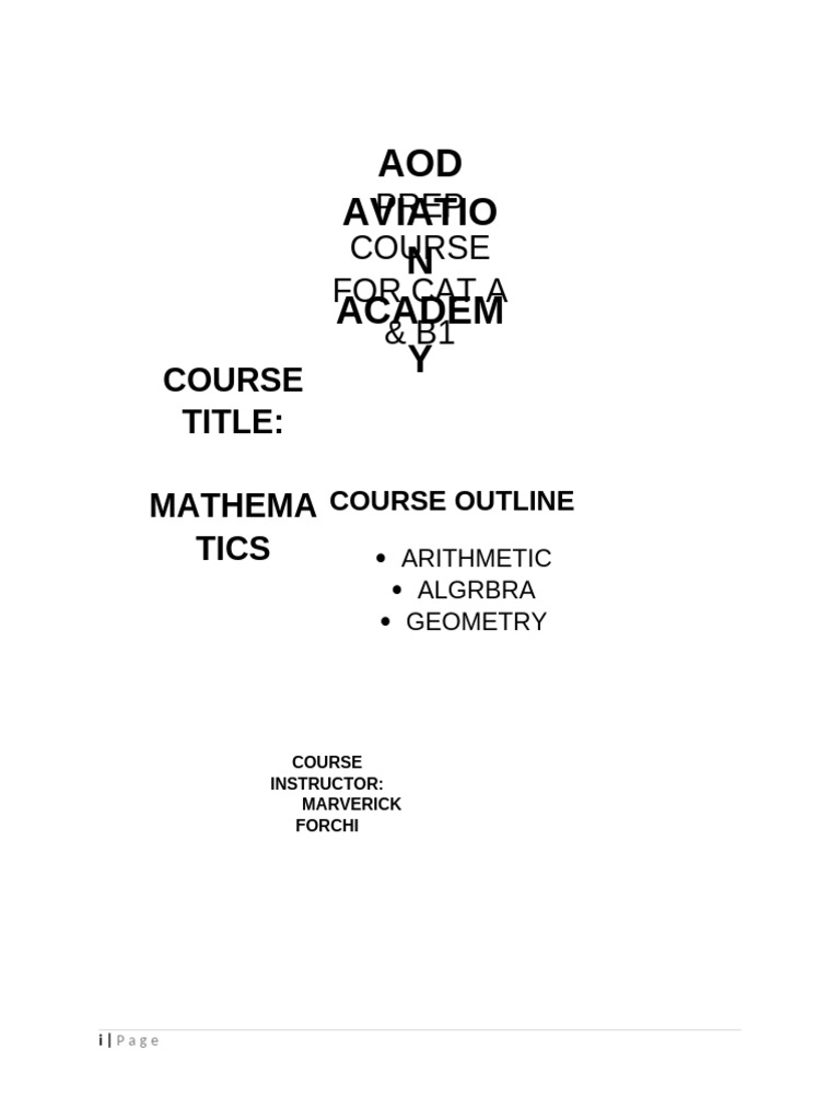 Aviation Math Prep for CAT A & B1 | PDF | Area | Cartesian Coordinate ...