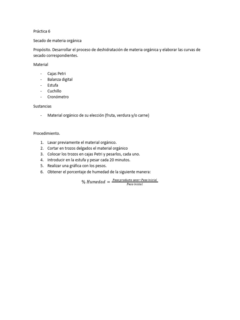 Práctica 6 Secado | PDF