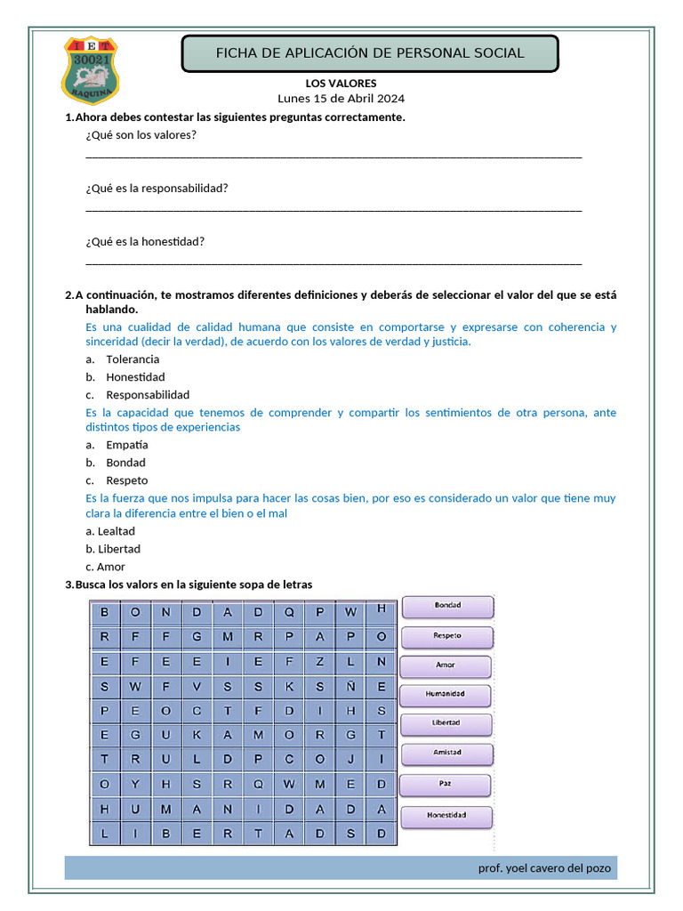 PS-FICHA 15 de Abril | PDF