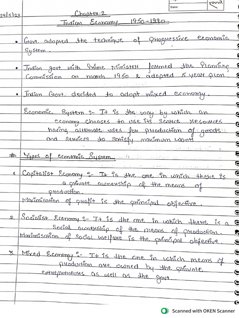 Chapter 2 Revision Indian Economy | PDF