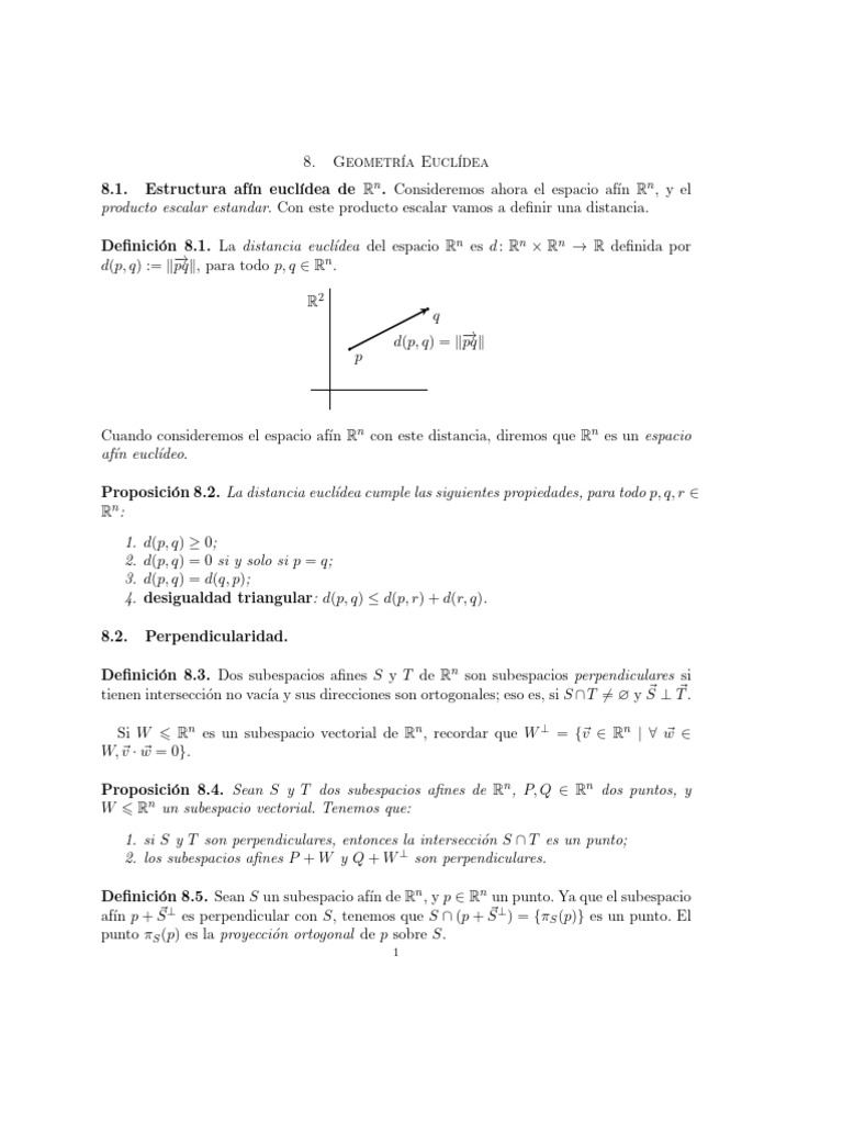 08 - Geometria - Euclidea | PDF | Ortogonalidad | Subespacio lineal