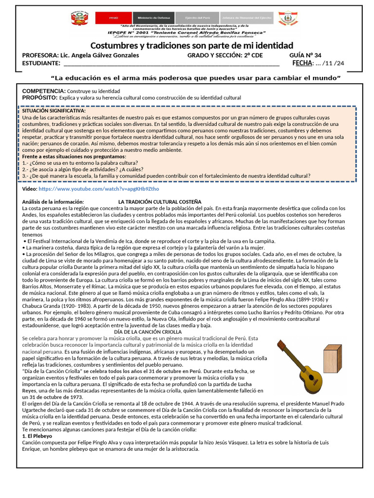 Guia 35 DPCC - 2do BIM - Galvez | PDF | Perú