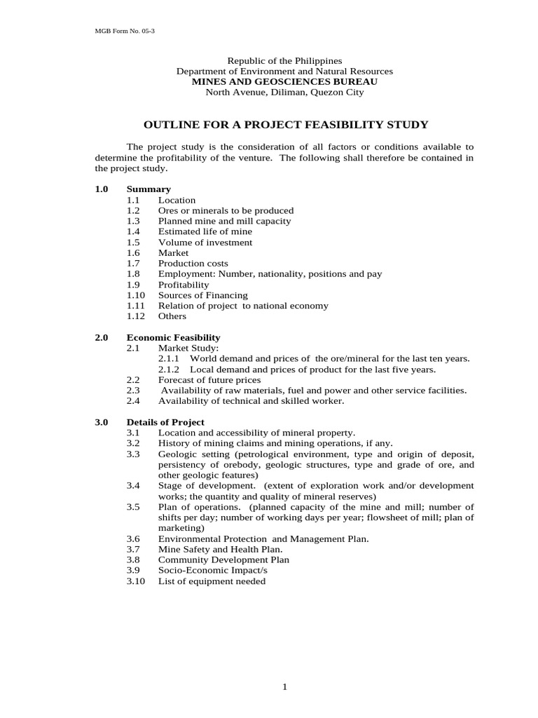 Mining Project Feasibility Study Guide | PDF | Mining | Ore