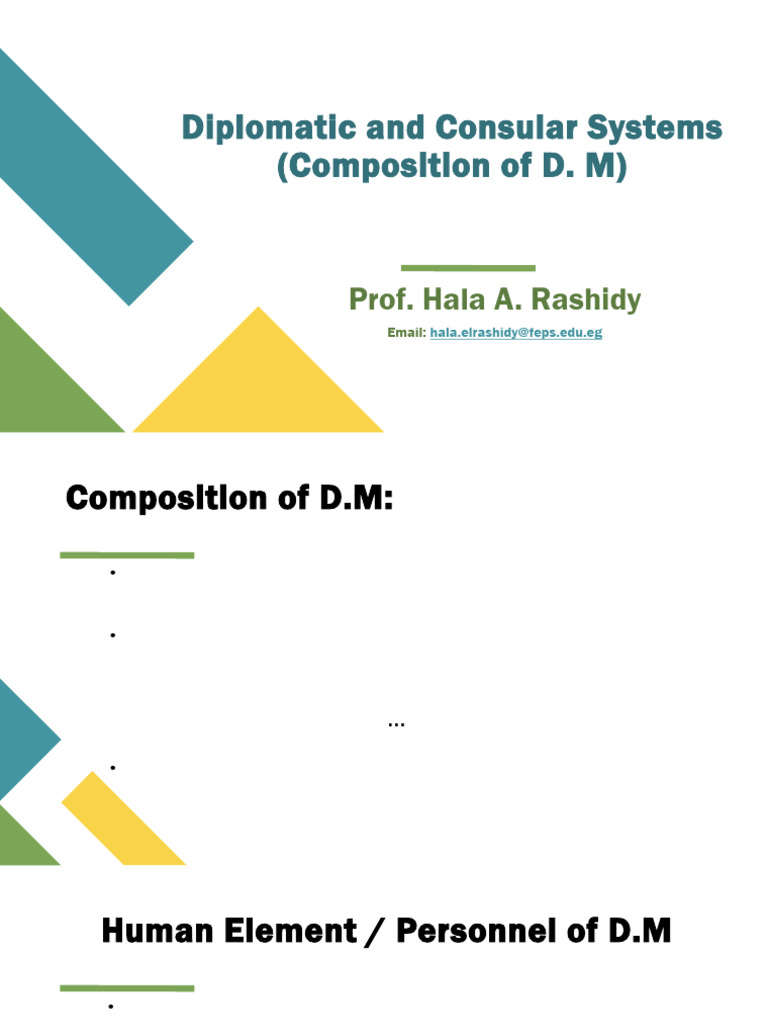 Composition of Diplomatic Mission | PDF | Diplomatic Rank | Ambassador