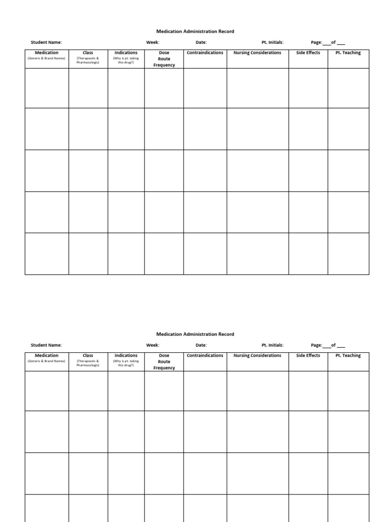 MAR Form | PDF | Wellness