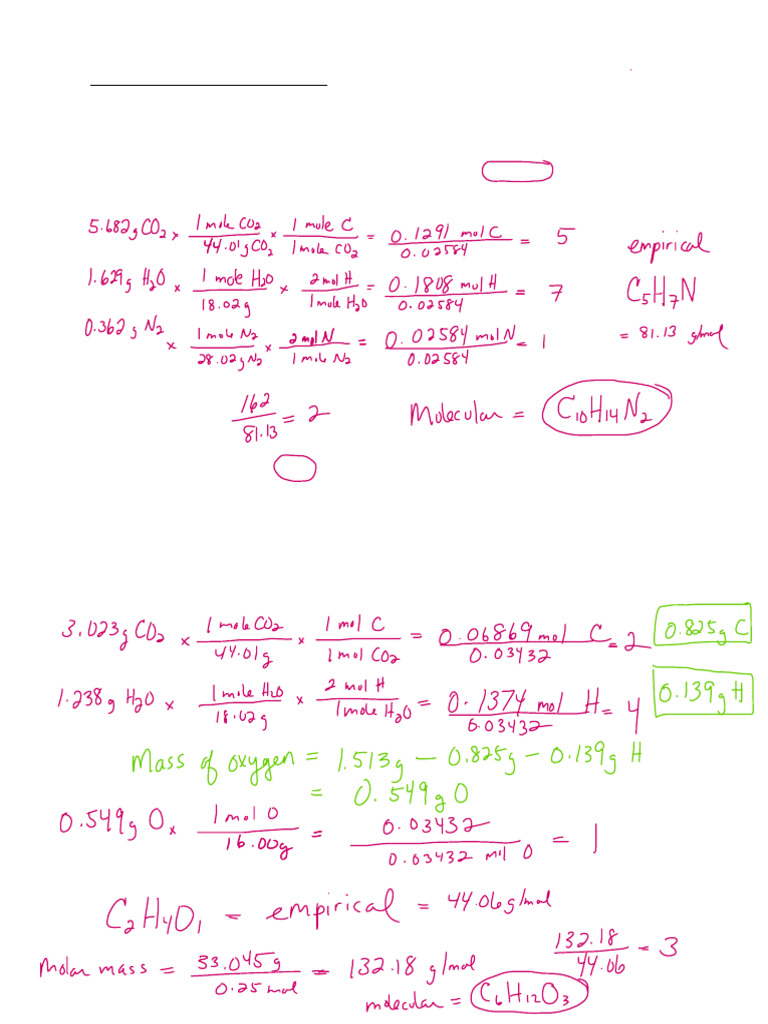Combustion Analysis Practice Problems Answers | PDF | Teaching Methods & Materials | Science ...
