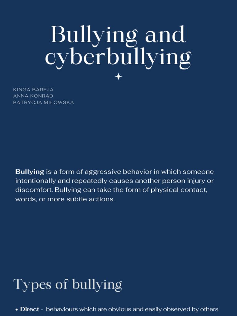 Types of Bullying Explained | PDF | Bullying | Cyberbullying