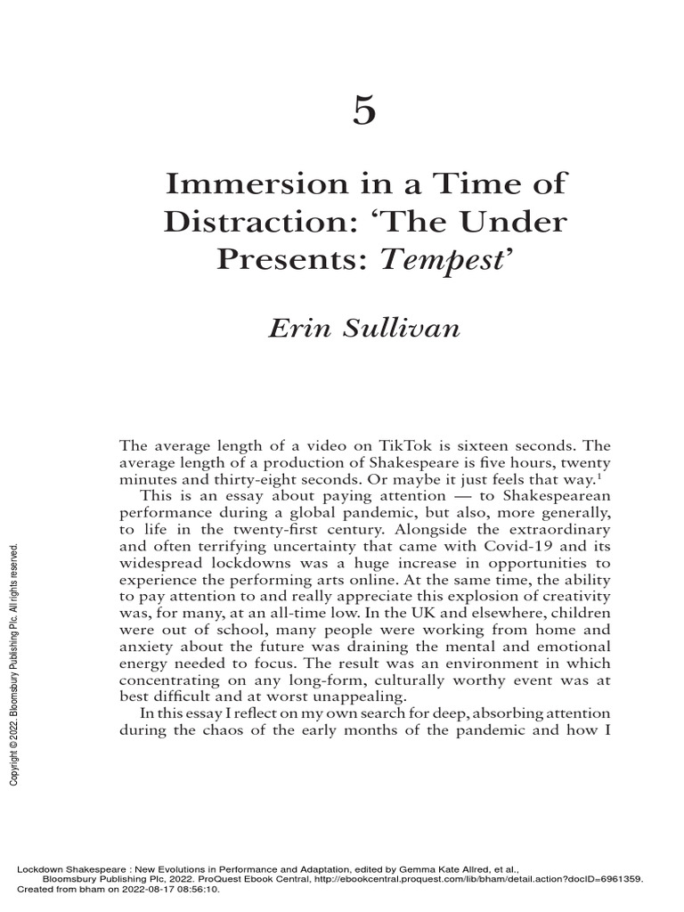 (Sullivan 2022) Immersion in A Time of Distraction Under Presents ...