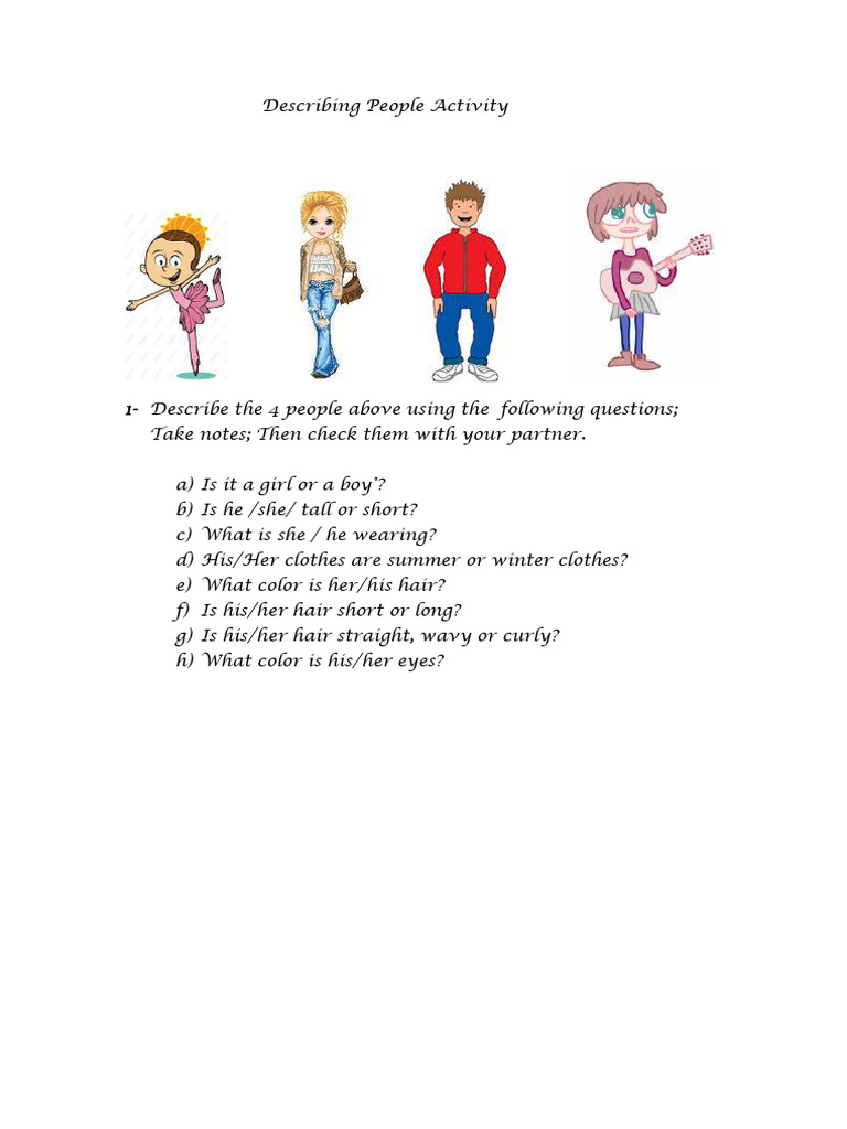Describing People: Activity Guide | PDF