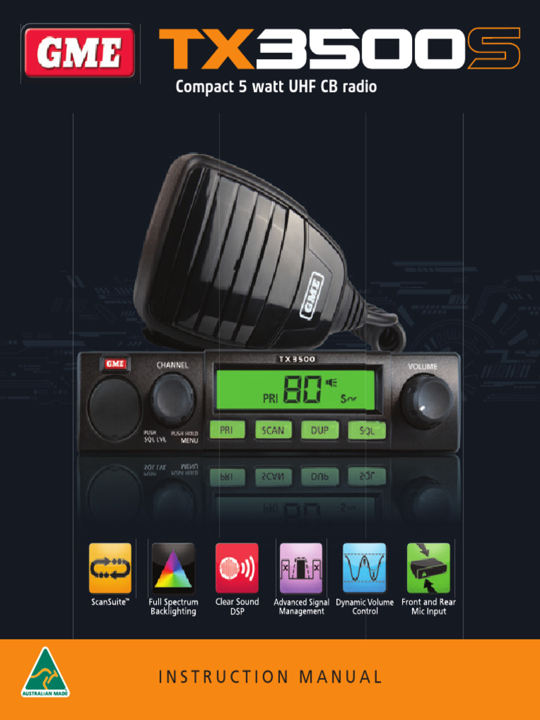 GME TX3500S Operational Manual | PDF | Duplex (Telecommunications) | Radio