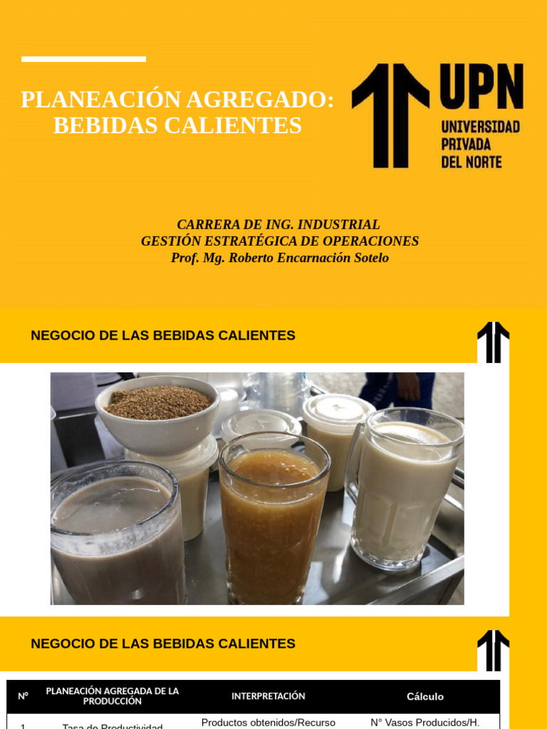 Plan Agregado - Caso de Bebidas Calientes UPN24 | PDF | Procesos de ...