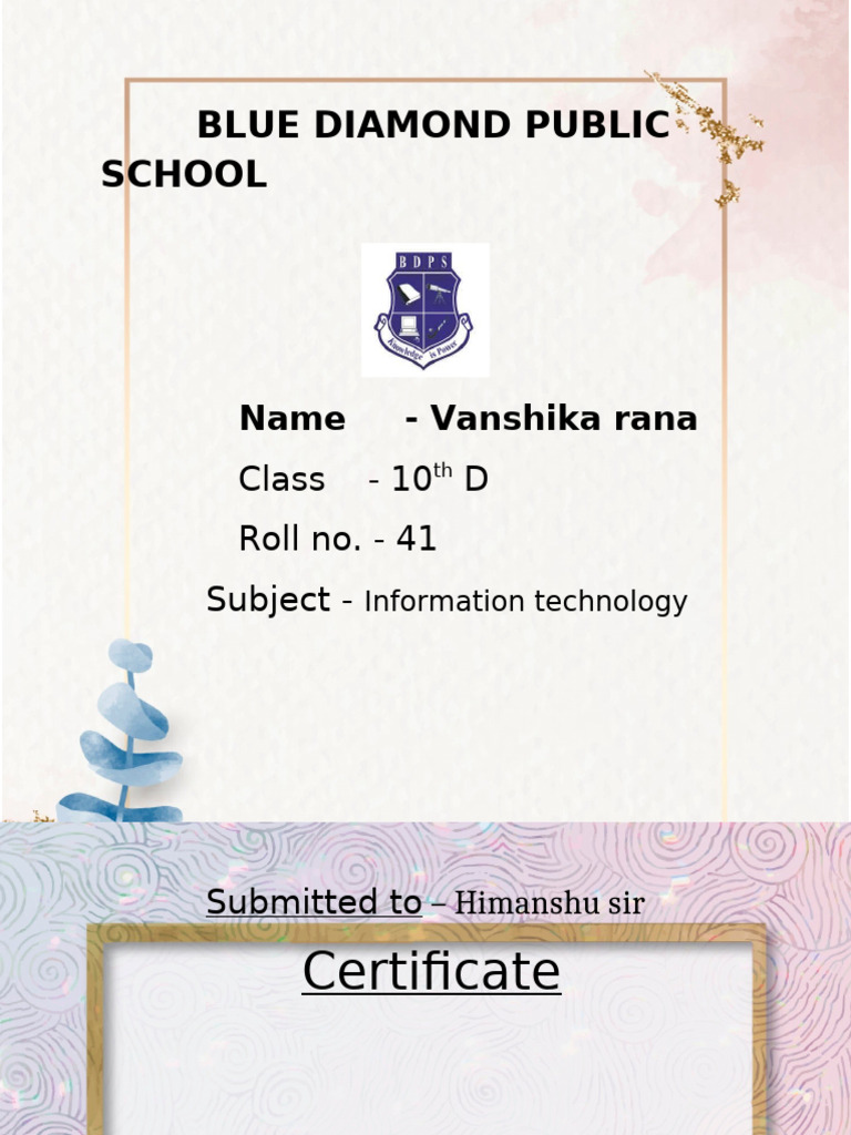 Blue Diamond Public School | PDF
