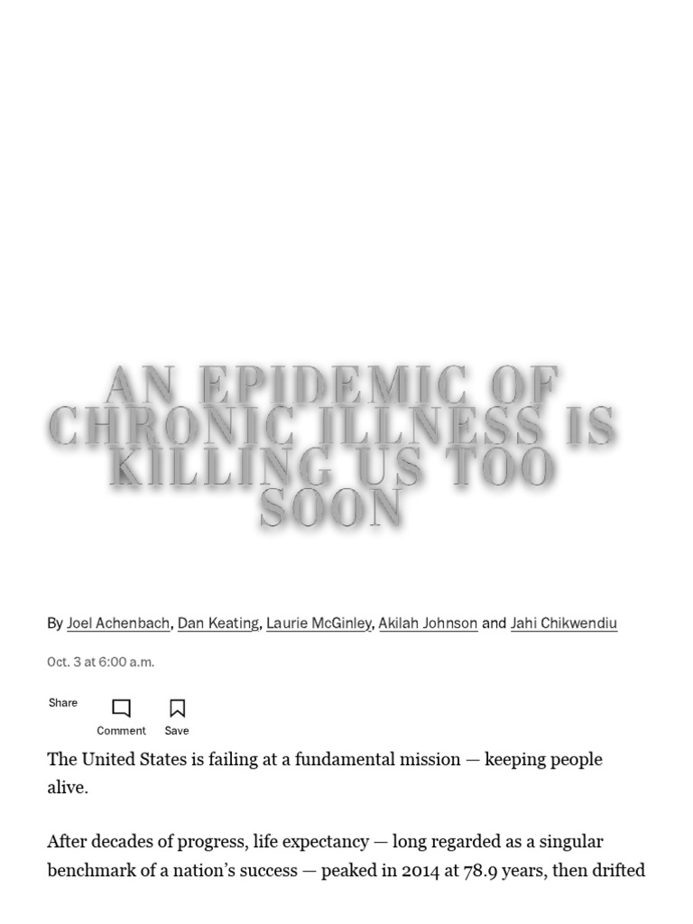 Life Expectancy In Us Is Falling Amid Surges In Chronic Illness 5584