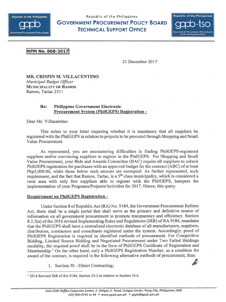 NPM No. 068 2017 | PDF