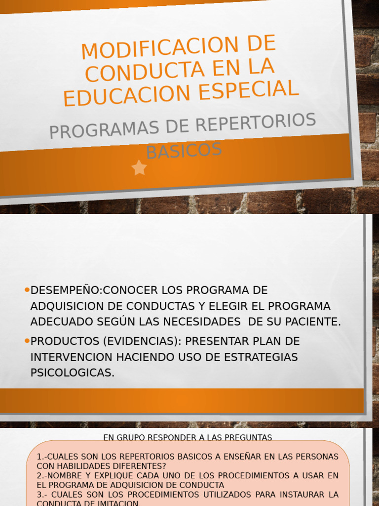 Modificación de Conducta en Educación Especial | PDF | Evaluación ...