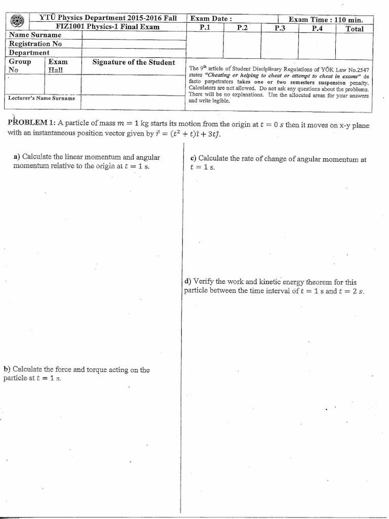 Physics1 Final | PDF