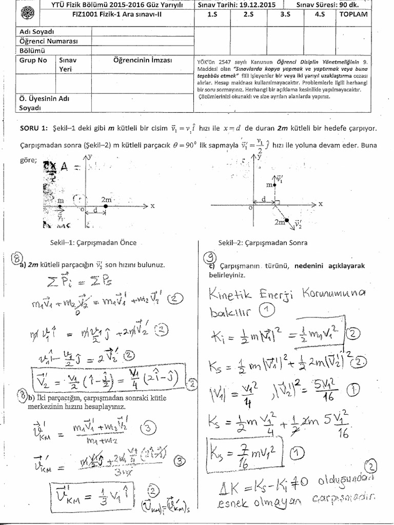 Fizik1 2.vize Cevap Anahtari | PDF