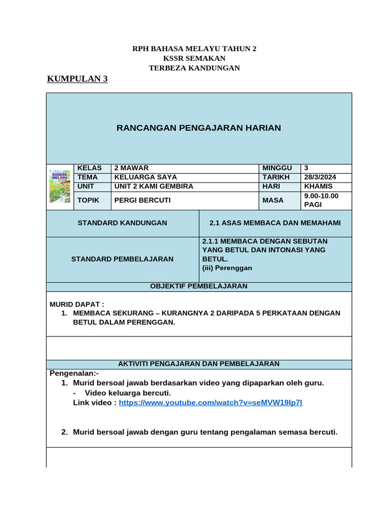 RPH MoLIB TERBEZA KANDUNGAN | PDF