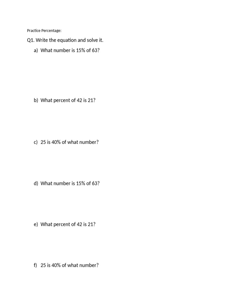 Practice Percentage | PDF