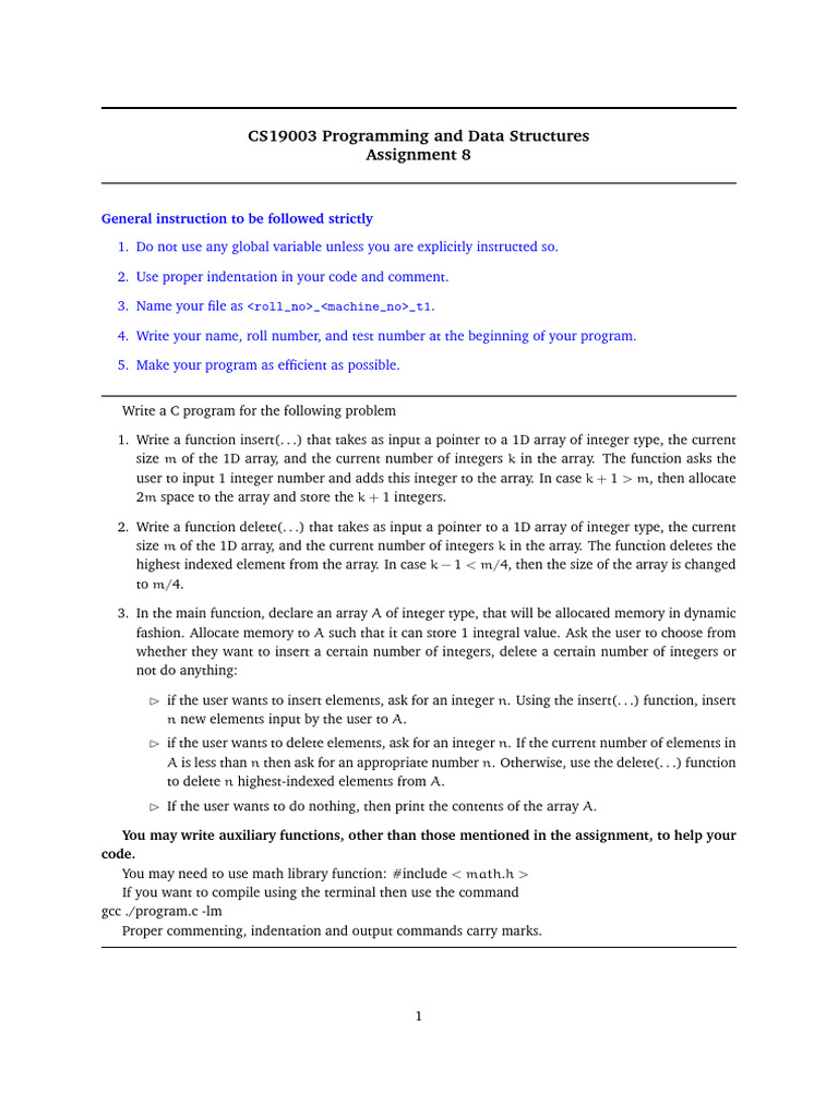 Assignment 8 | PDF | Pointer (Computer Programming) | Software Development