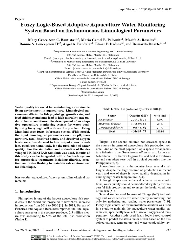 Fuzzy Logic-Based Adaptive Aquaculture Water Monitoring | PDF | Water Quality | Water