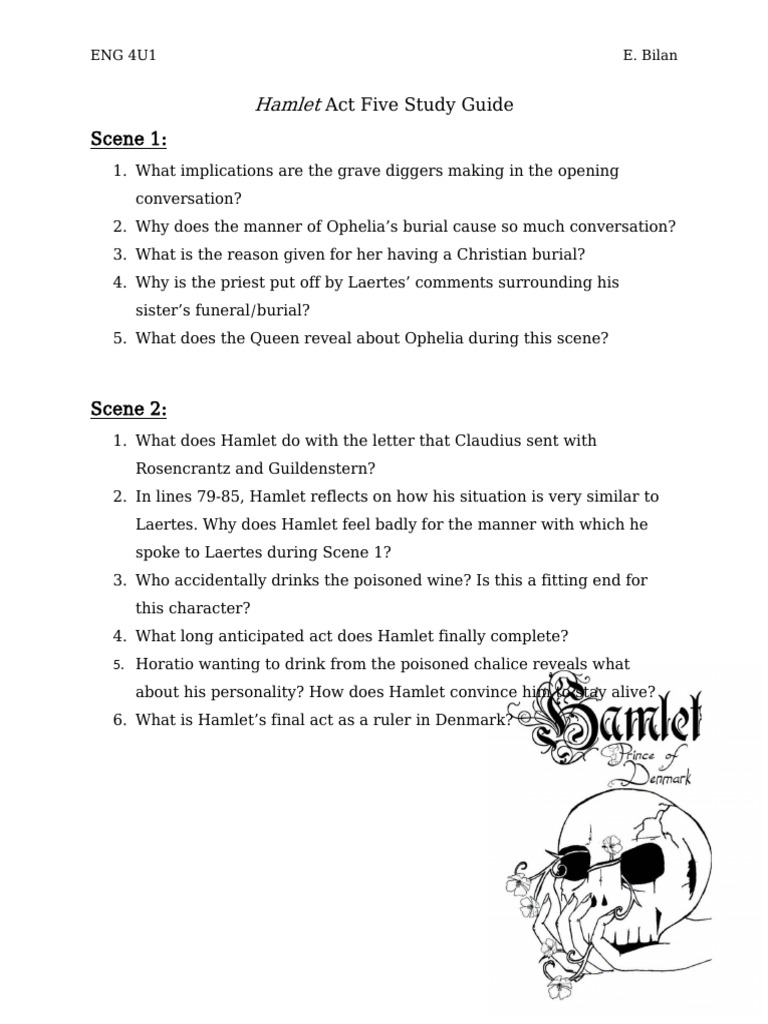 Hamlet Act Five Study Guide | PDF