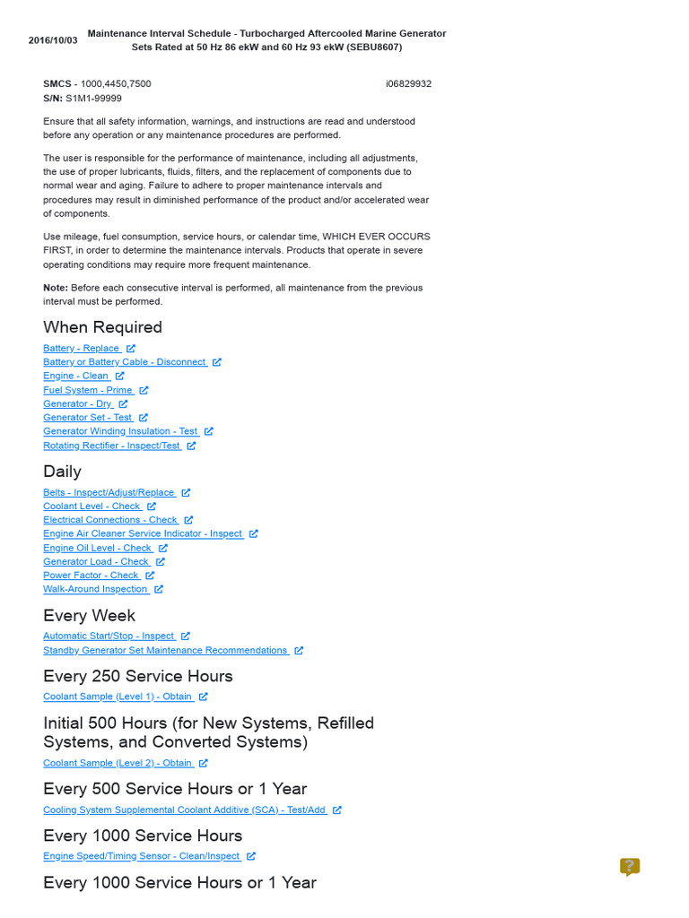 Marine Generator Maintenance Guide | PDF | Electric Generator | Engines