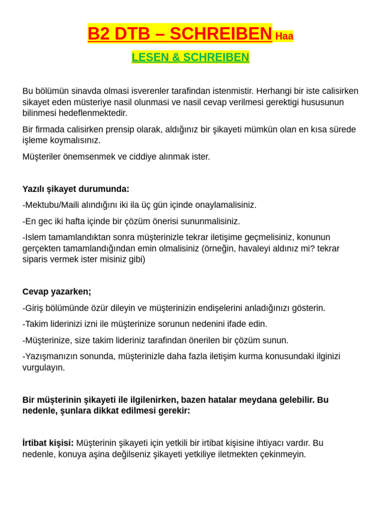 b2 DTB Lesen & Schreiben Haa | PDF