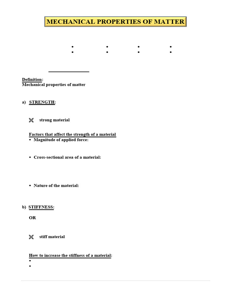 Increase Material Stiffness And Strength Pdf Deformation