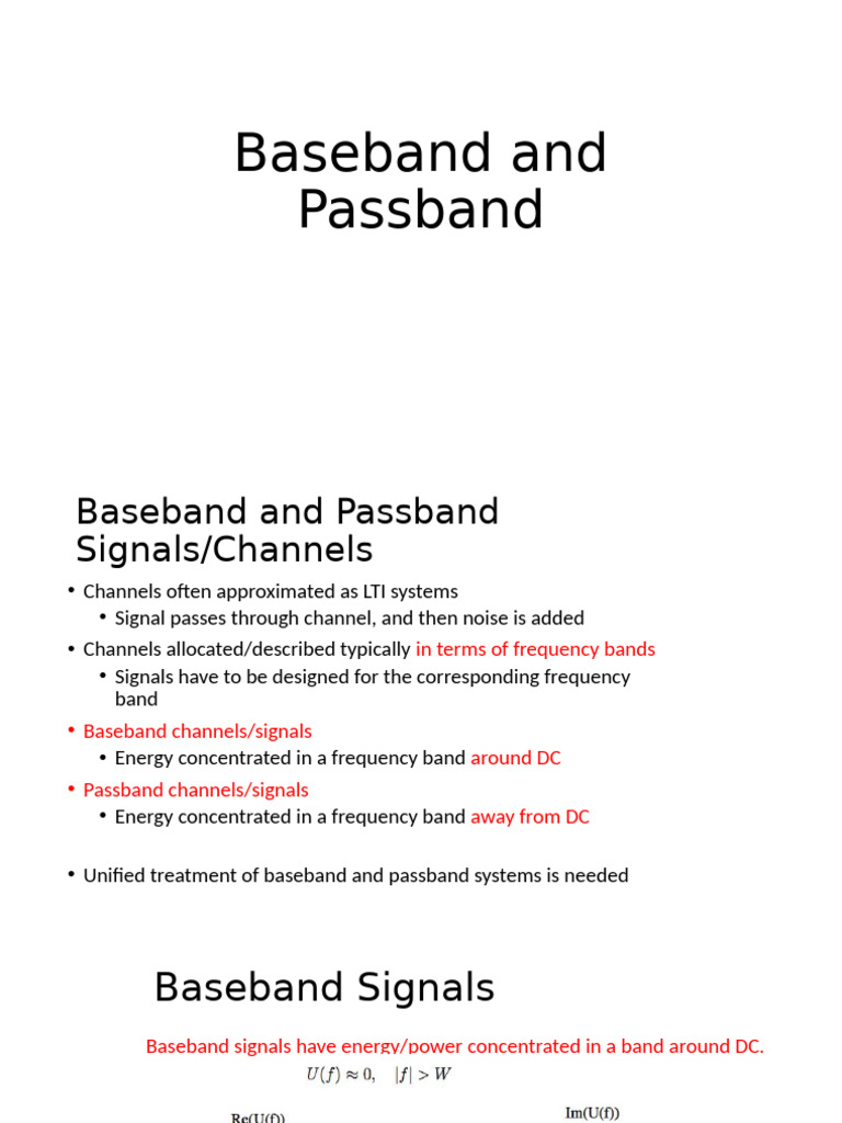 Lecture 5 Baseband and Passband - PPTX - Annotated - Day1 | PDF | Modulation | Bandwidth (Signal ...