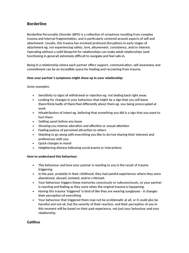 Borderline | PDF | Psychological Trauma | Borderline Personality Disorder