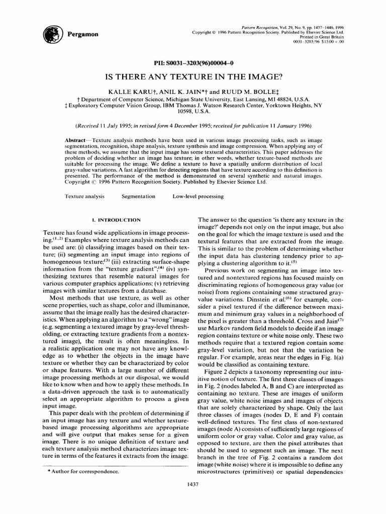 karu1996 | PDF | Texture Mapping | Pattern Recognition