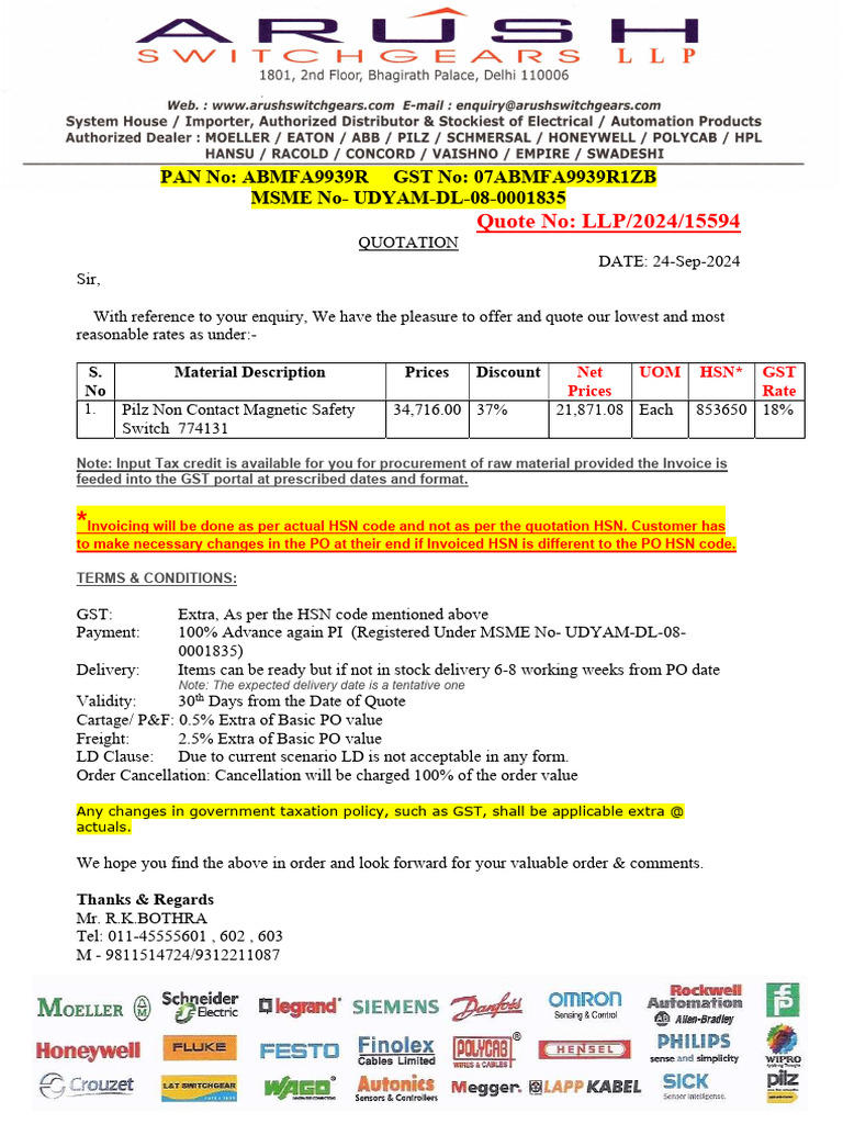 Quotation 2024 LLP 15594 I Automate | PDF